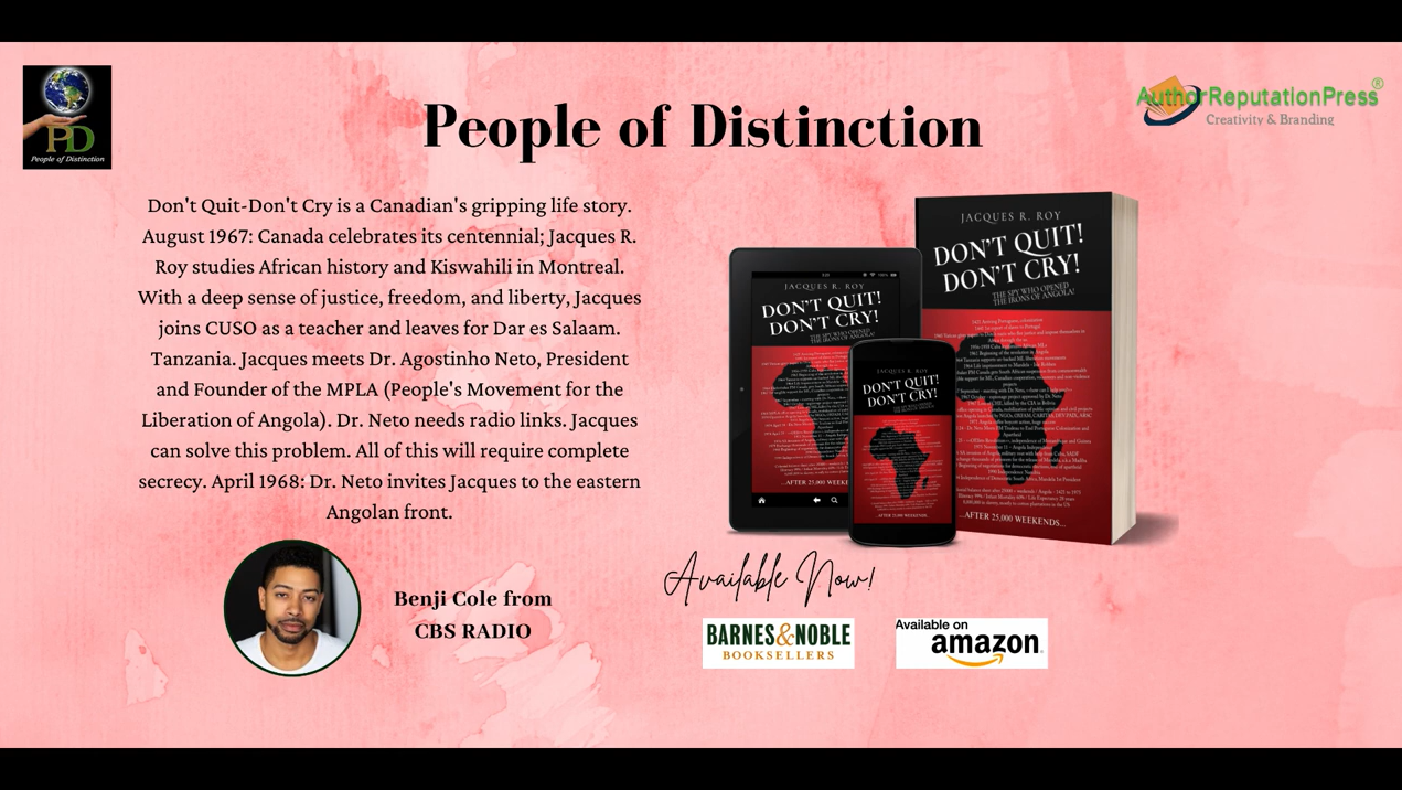 CBS Radio’s Benji Cole interviews Jacques R. Roy, the author of “Don’t ...