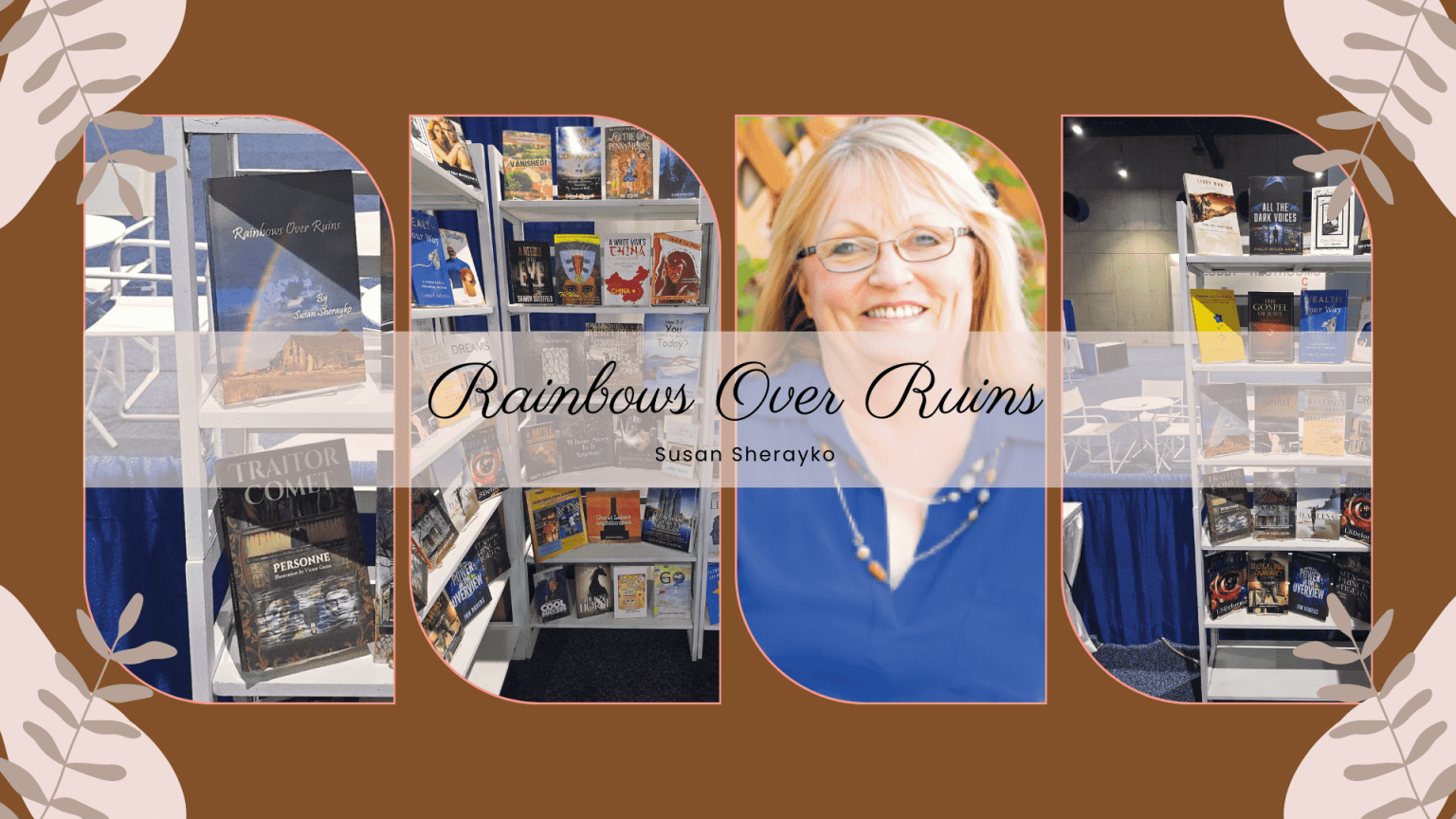 “Rainbow Over Ruins” by Susan Sherayko is displayed at the 2024 ...